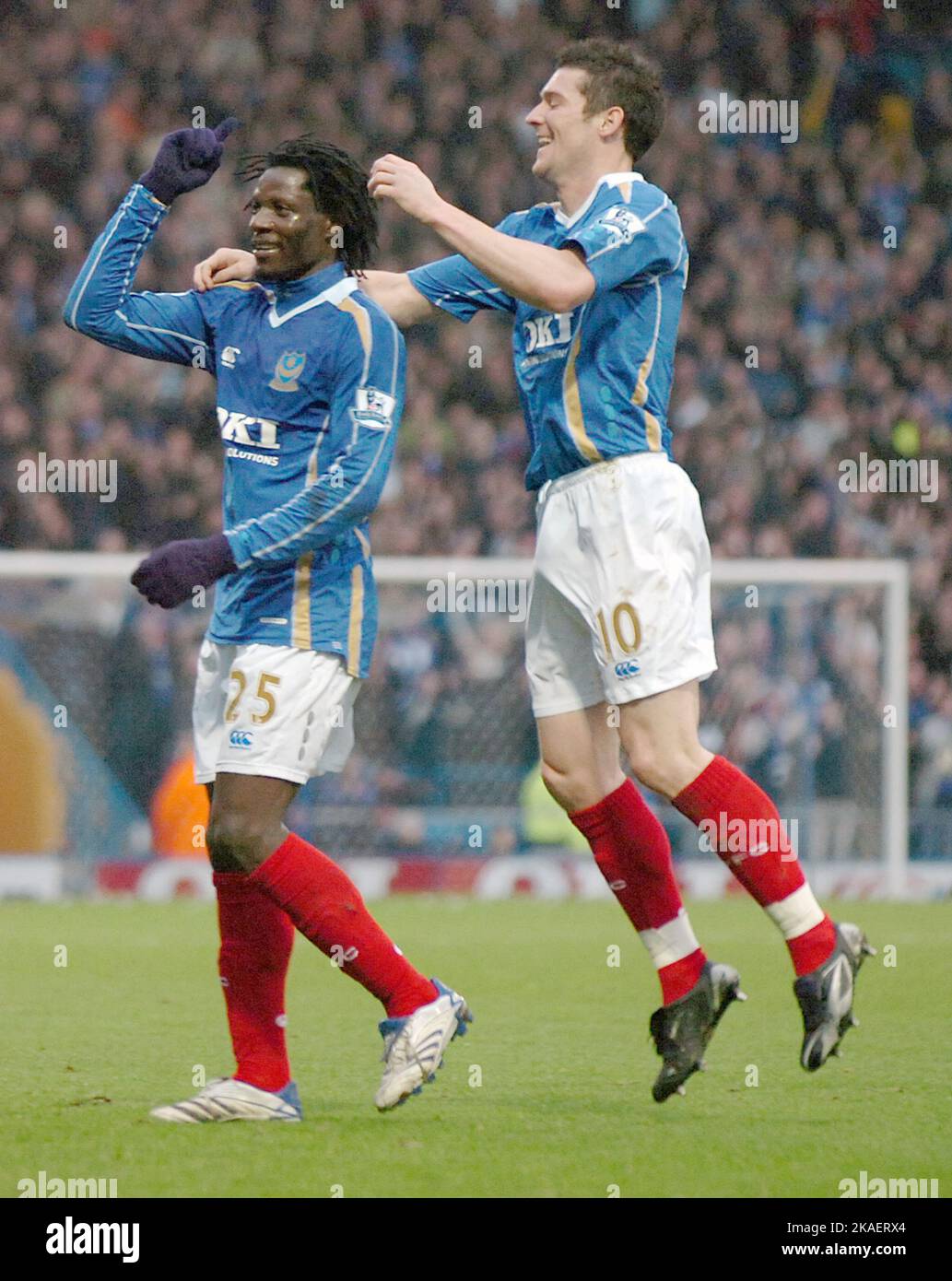HATRICK HERO BENJANI CELEBRATES WITH DAVID NUGENT AFTER HIS SECOND. PIC ...