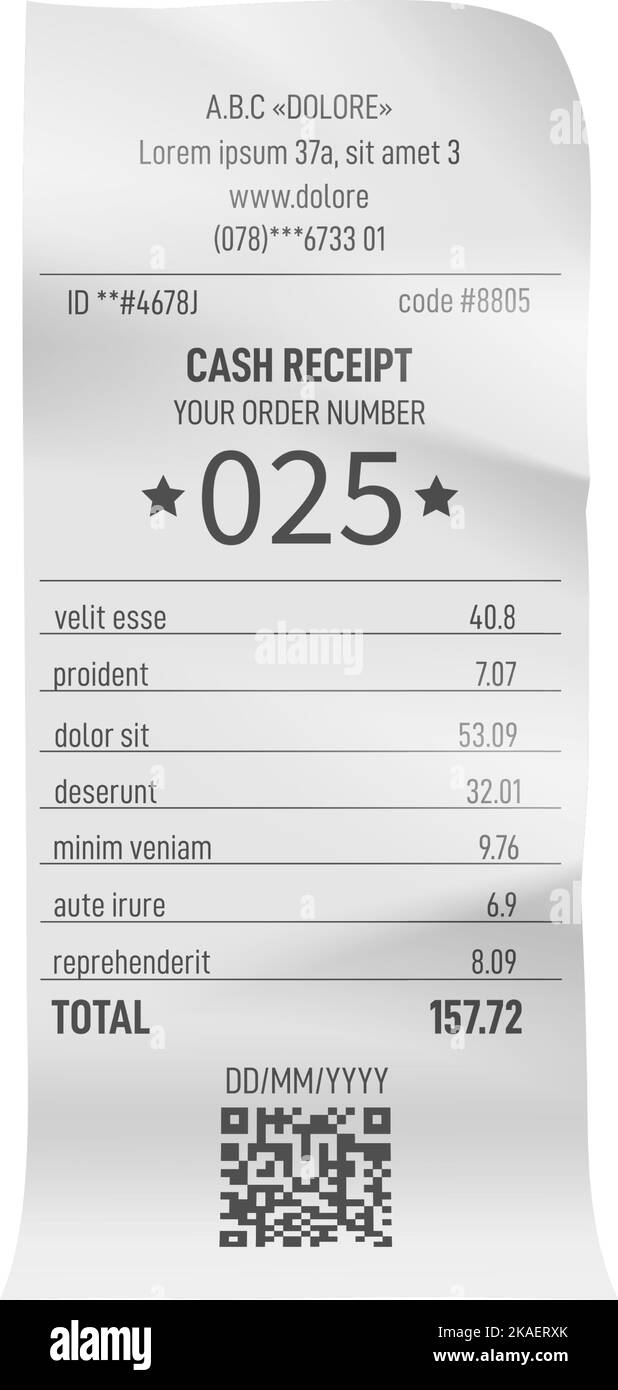 Payment invoice mockup. Realistic paper retail bill Stock Vector Image & Art - Alamy
