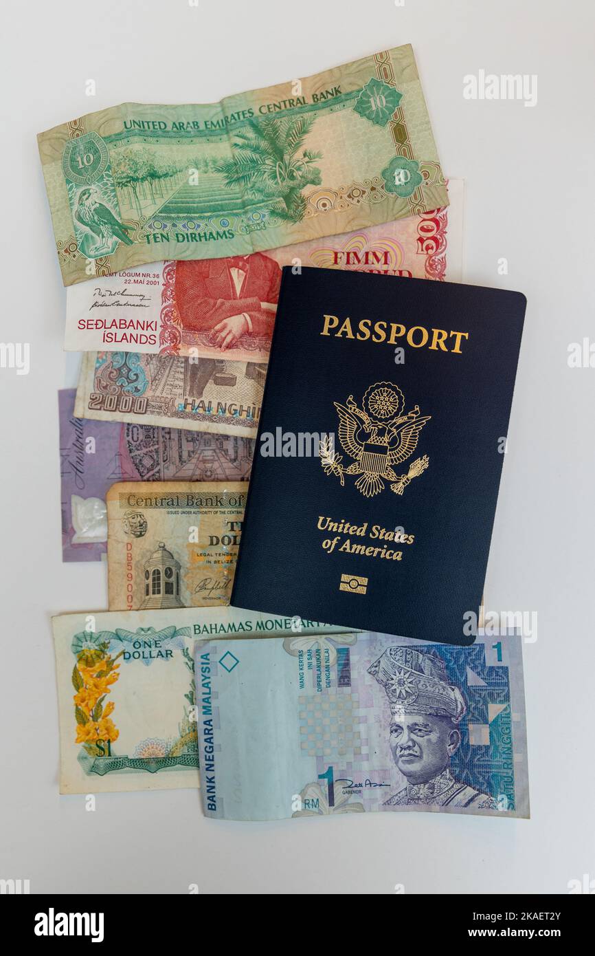 Us passport and money hi-res stock photography and images - Alamy