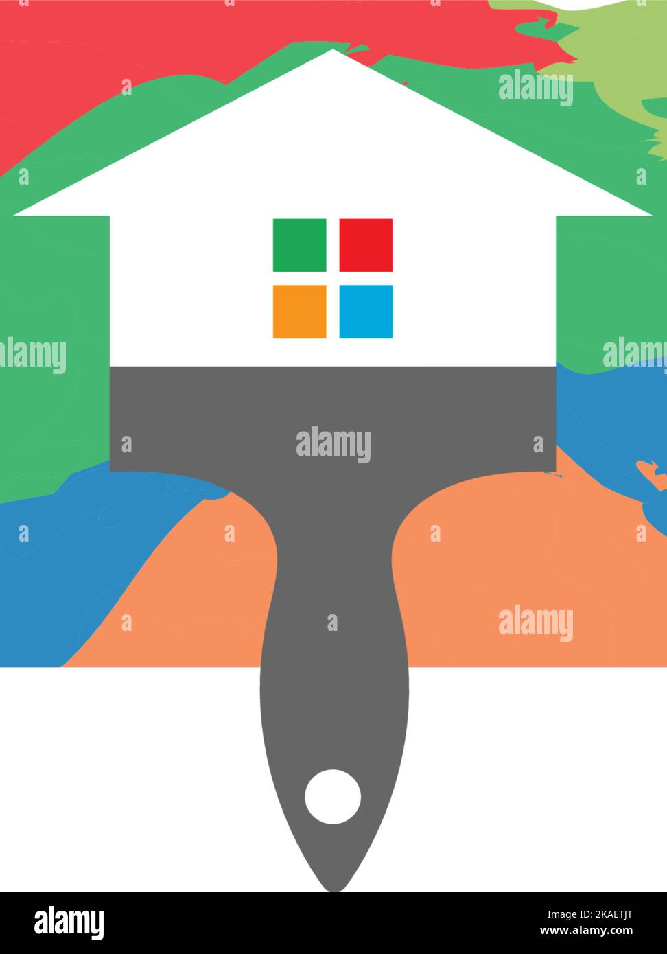 A vector illustration of a house paint logo icon Stock Vector Image ...