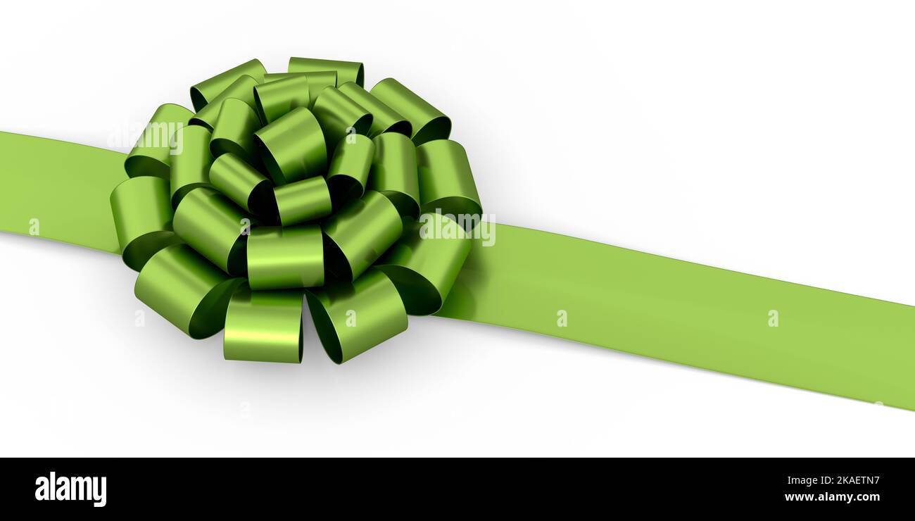 Realistic decorative bow or gift ribbon for gift box isolated on white ...