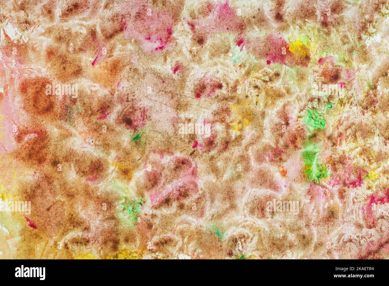 Abstract watercolor falling leaves painting background in brown and red ...