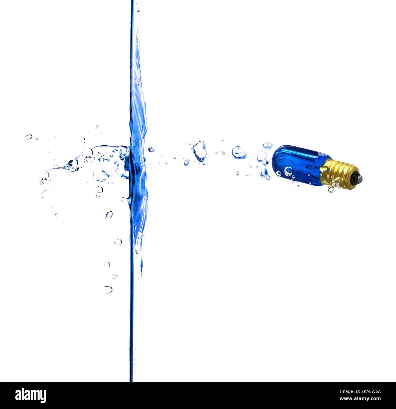 blue bulb splash, bubbles in water Stock Photo - Alamy