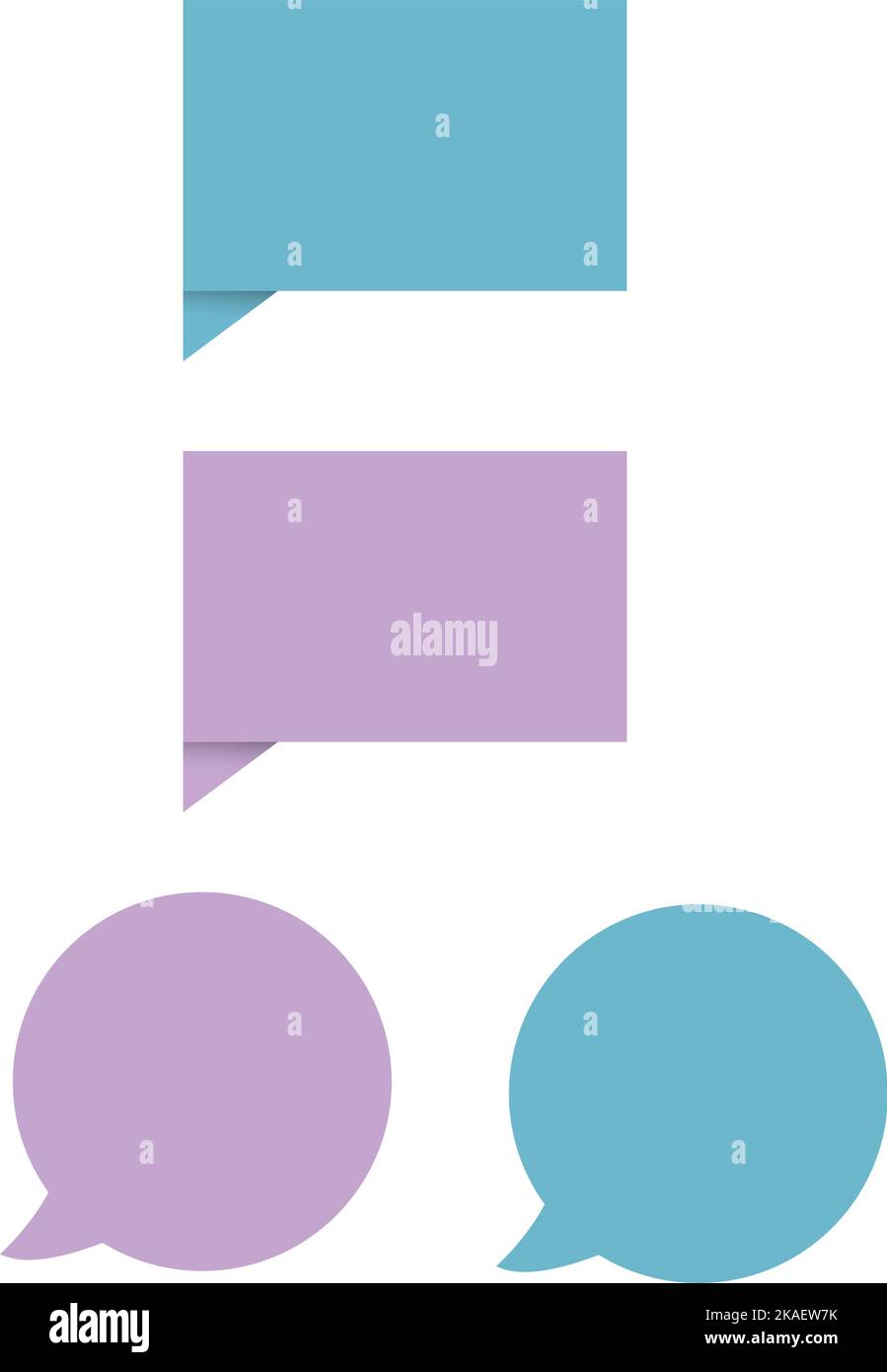 The purple and blue blank text bubbles on white background. Scalable ...