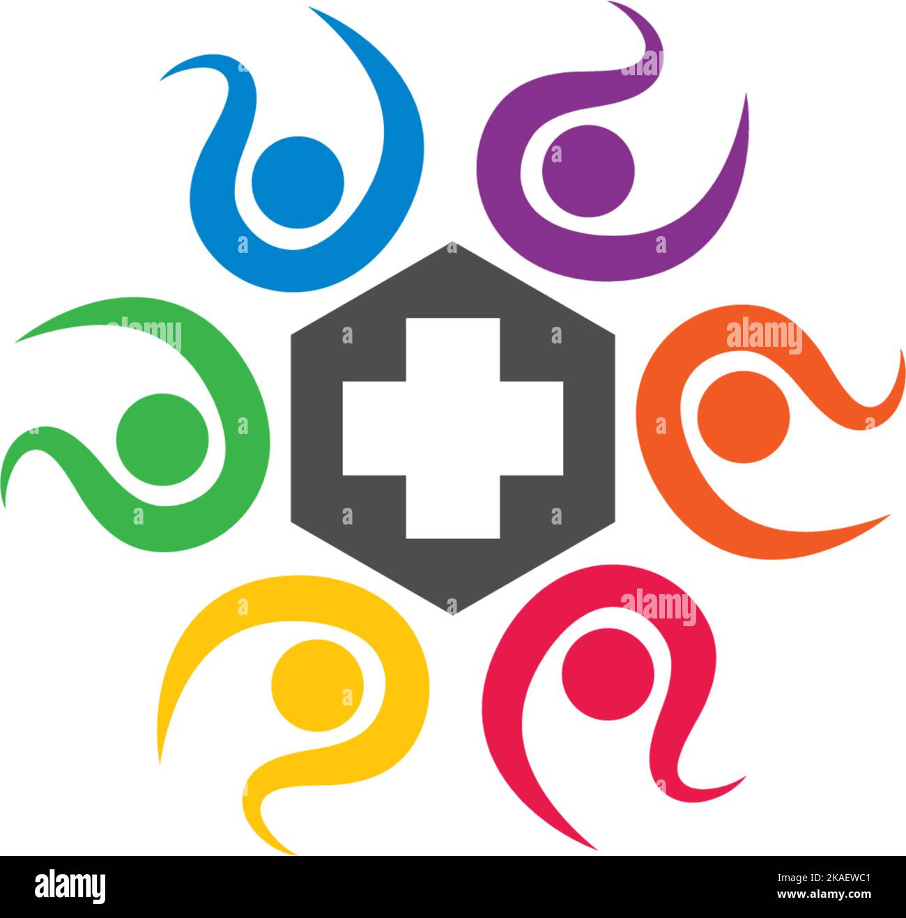 A colorful vector illustration of community care icon Stock Vector ...