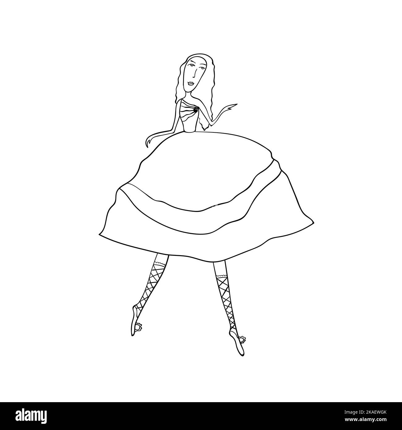 Cute dancing ballerina girl. Vector design element. Cartoon character ...