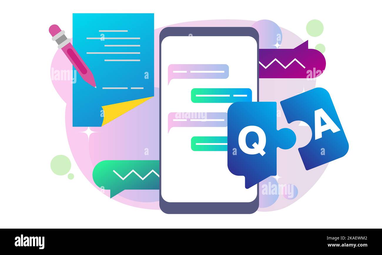 An illustration of the question and answer column on the smartphone ...