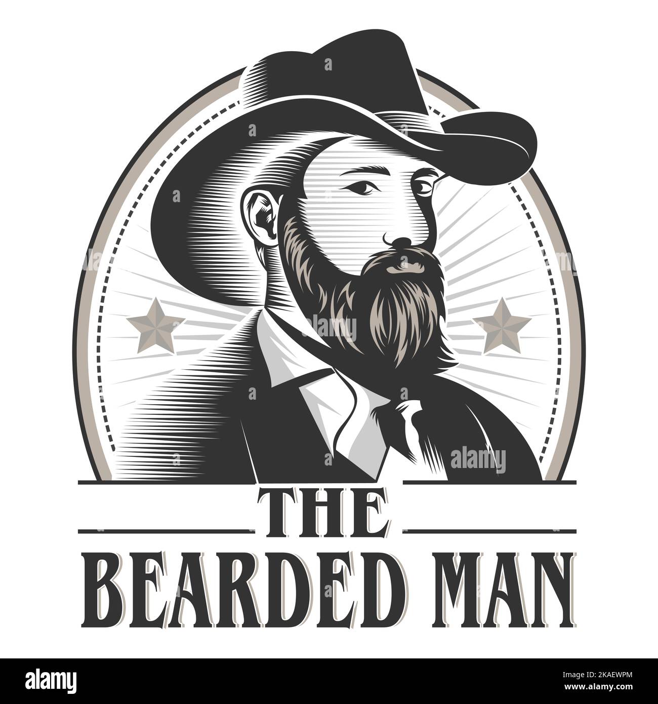 The bearded man Texas cowboy logo Stock Vector Image & Art - Alamy