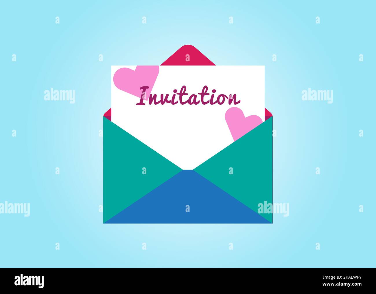 A vector illustration of an envelope with invitation letter Stock ...
