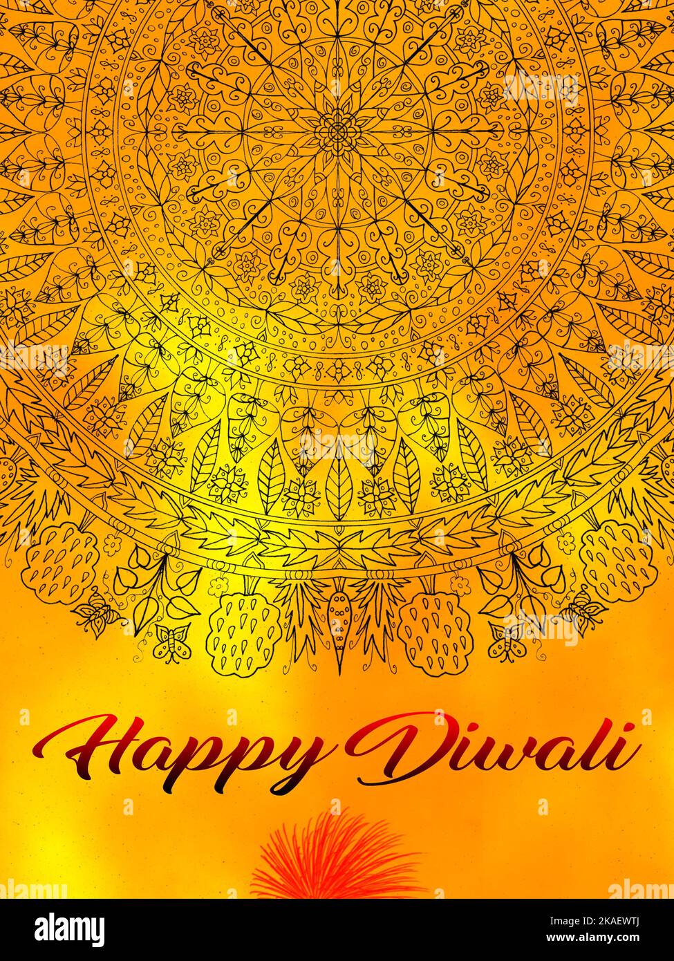 happy diwali mandala postcard template design Stock Photo - Alamy