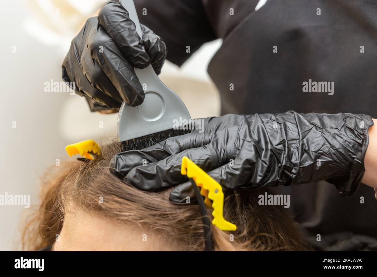 Woman beautiful hair hands in comb hi-res stock photography and images ...