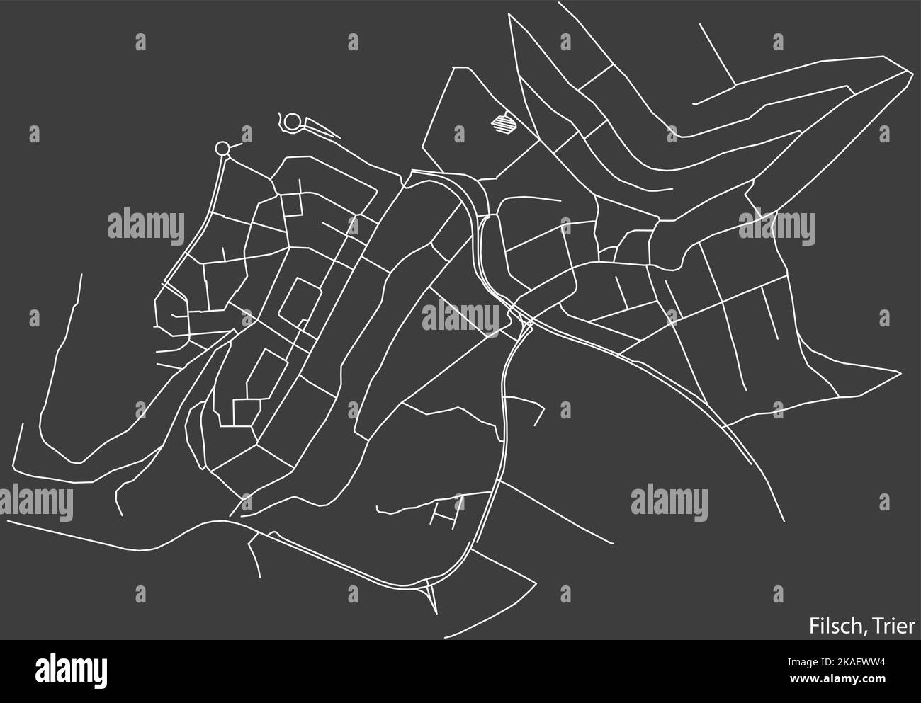 Street roads map of the FILSCH MUNICIPALITY, TRIER Stock Vector Image ...