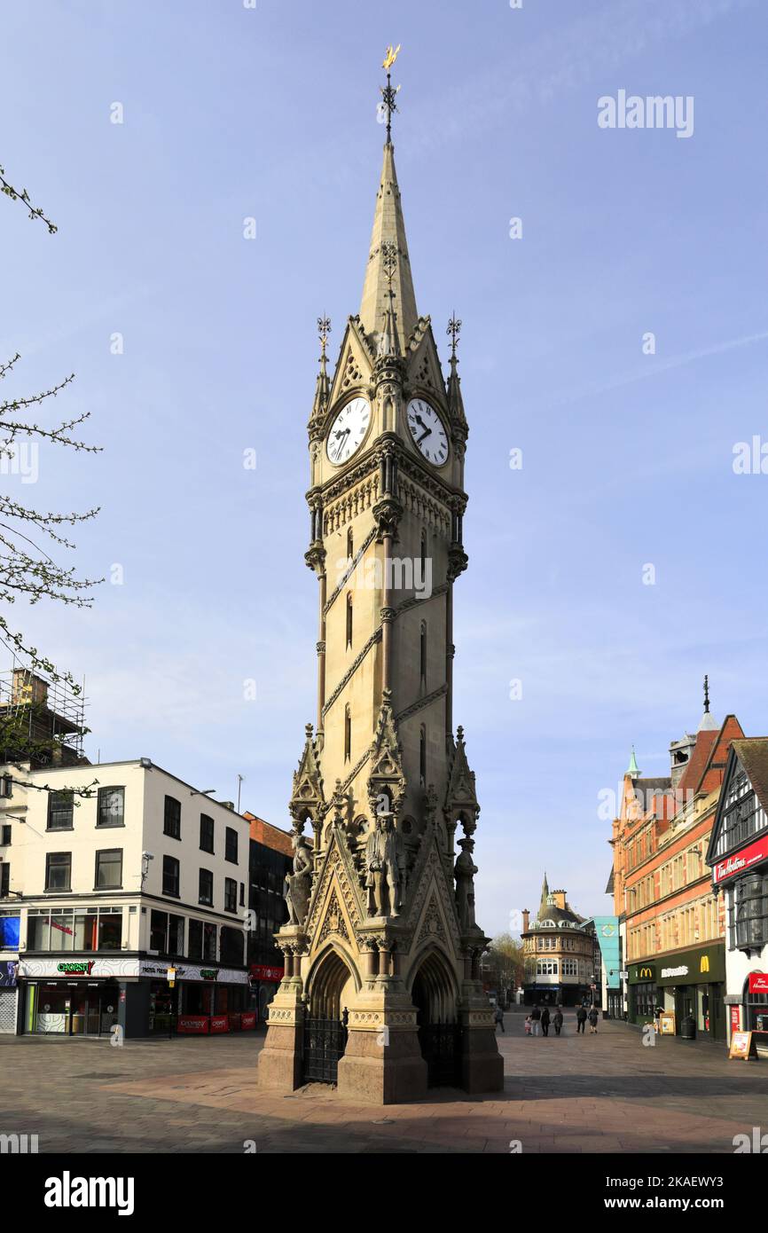The Haymarket Memorial Clock Tower, Leicester City, Leicestershire ...