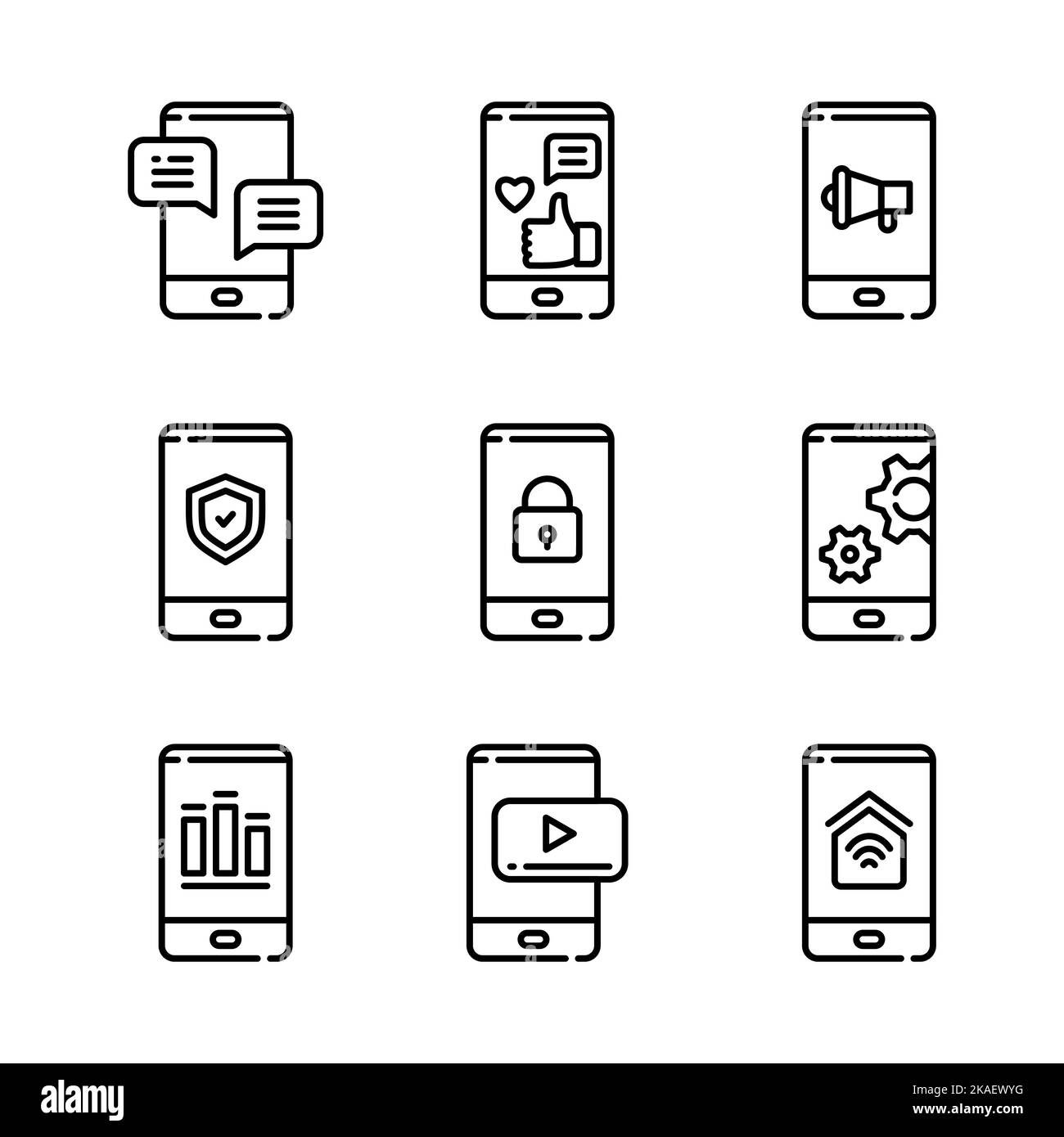Global communication vector illustration Black and White Stock Photos ...