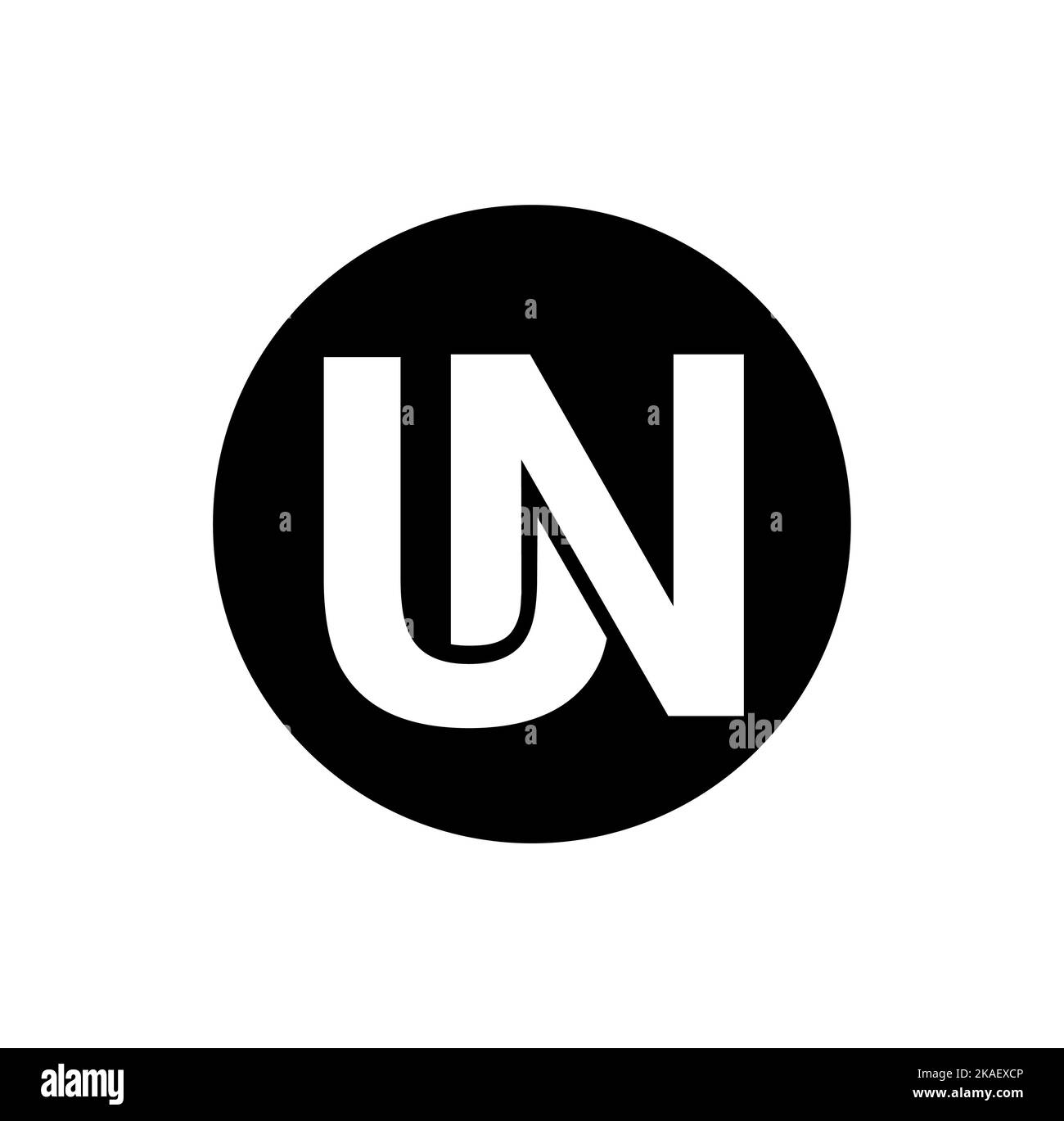 A vector illustration of a monogram of the initial letters of the UN ...