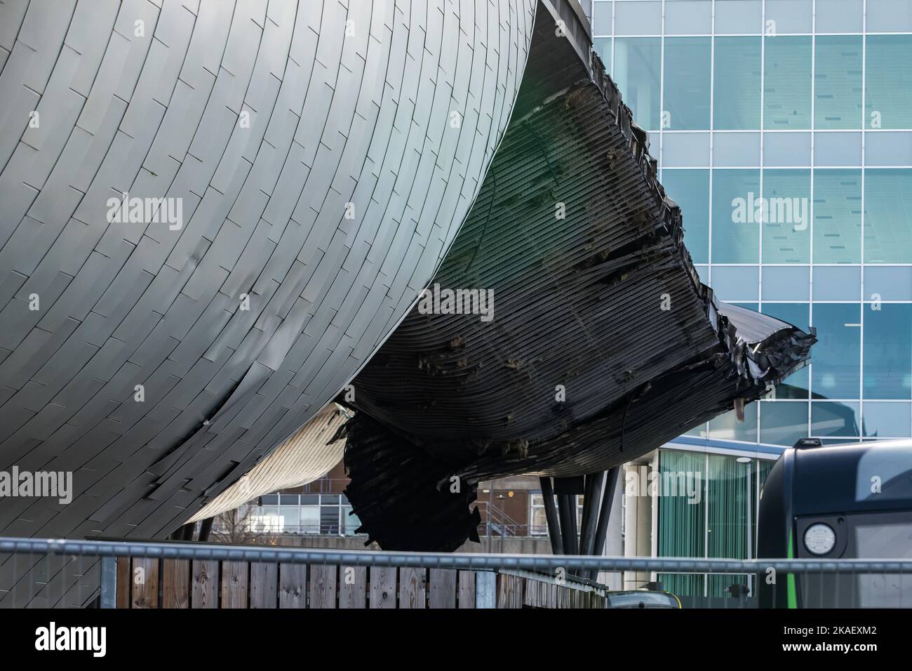 Slough, UK. 2nd November, 2022. Severe fire damage is pictured at ...