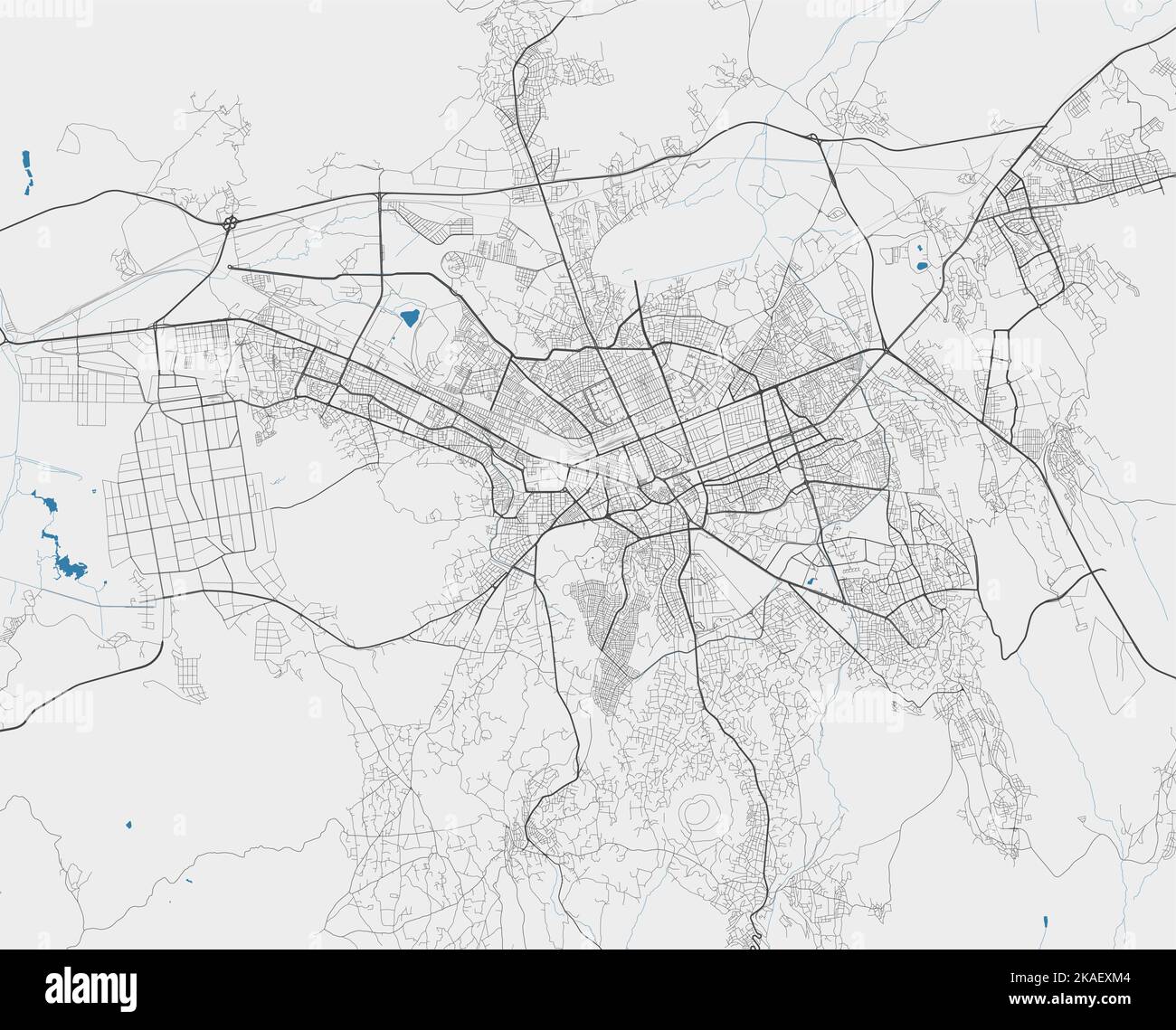 Kayseri map. Detailed map of Kayseri city administrative area ...