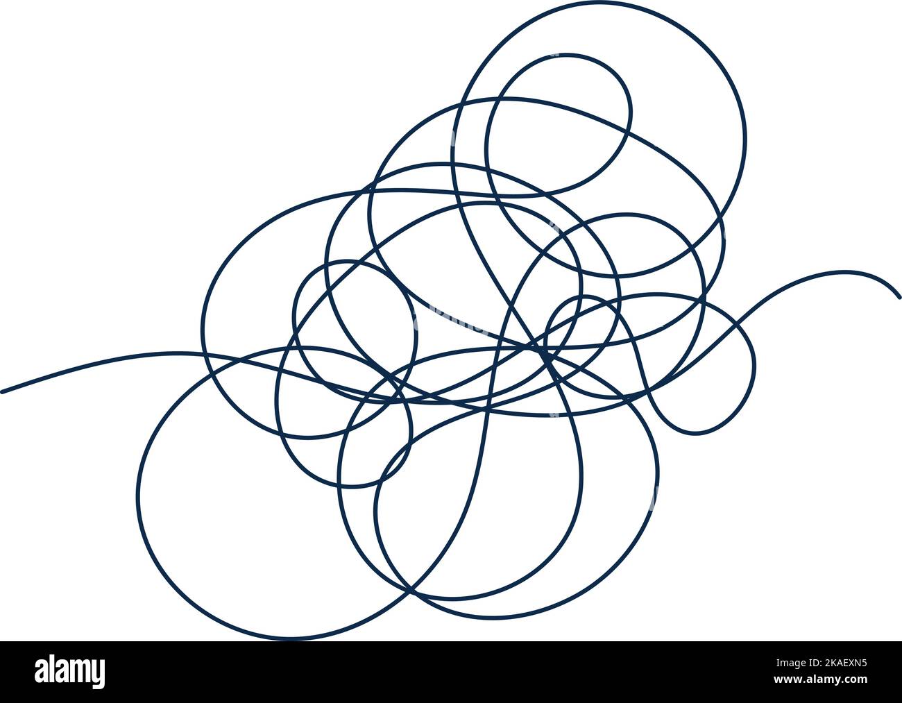 Tangled thread. Chaotic line stripes doodle icon Stock Vector Image ...