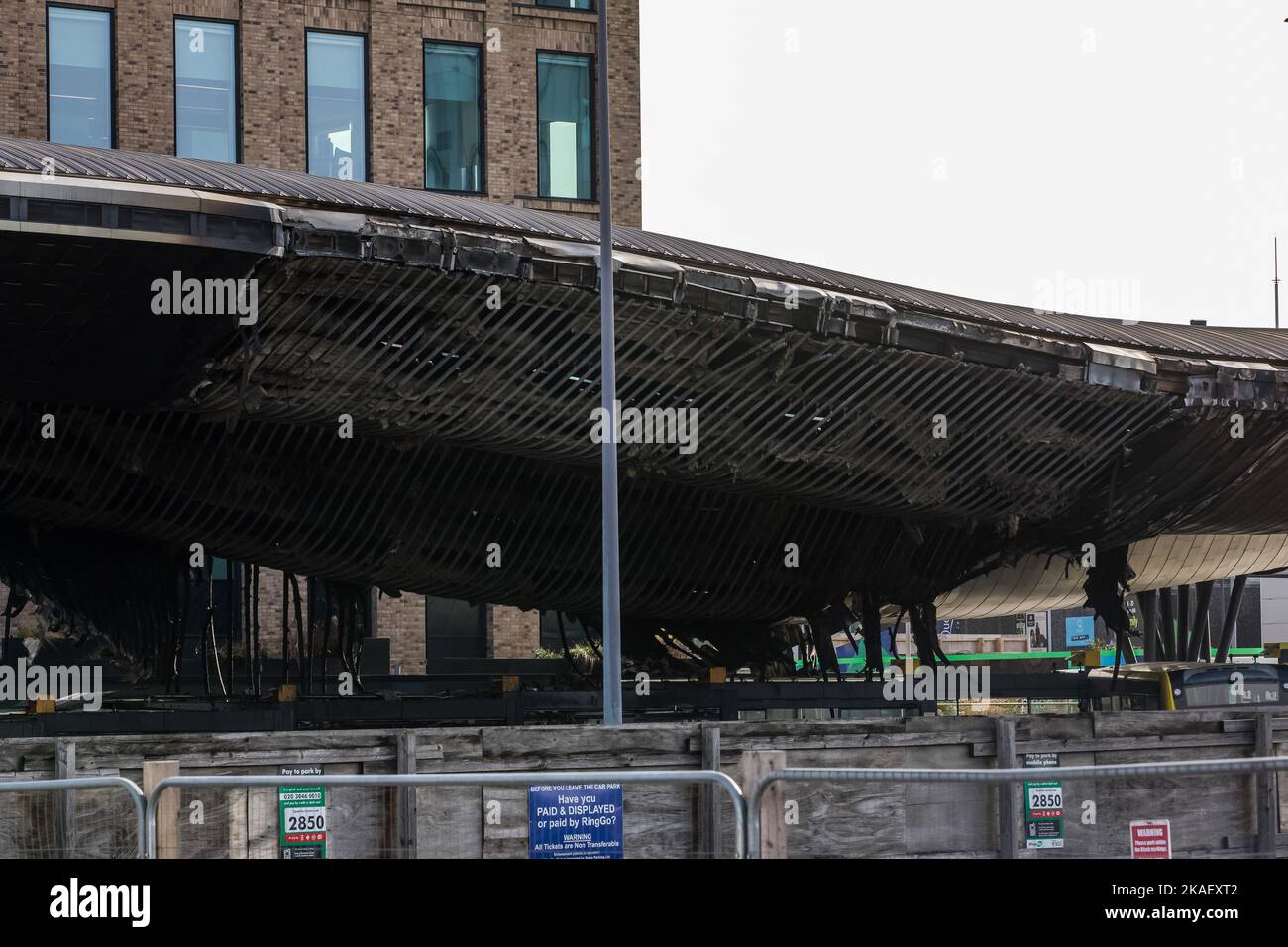 Slough, UK. 2nd November, 2022. Severe fire damage is pictured at ...