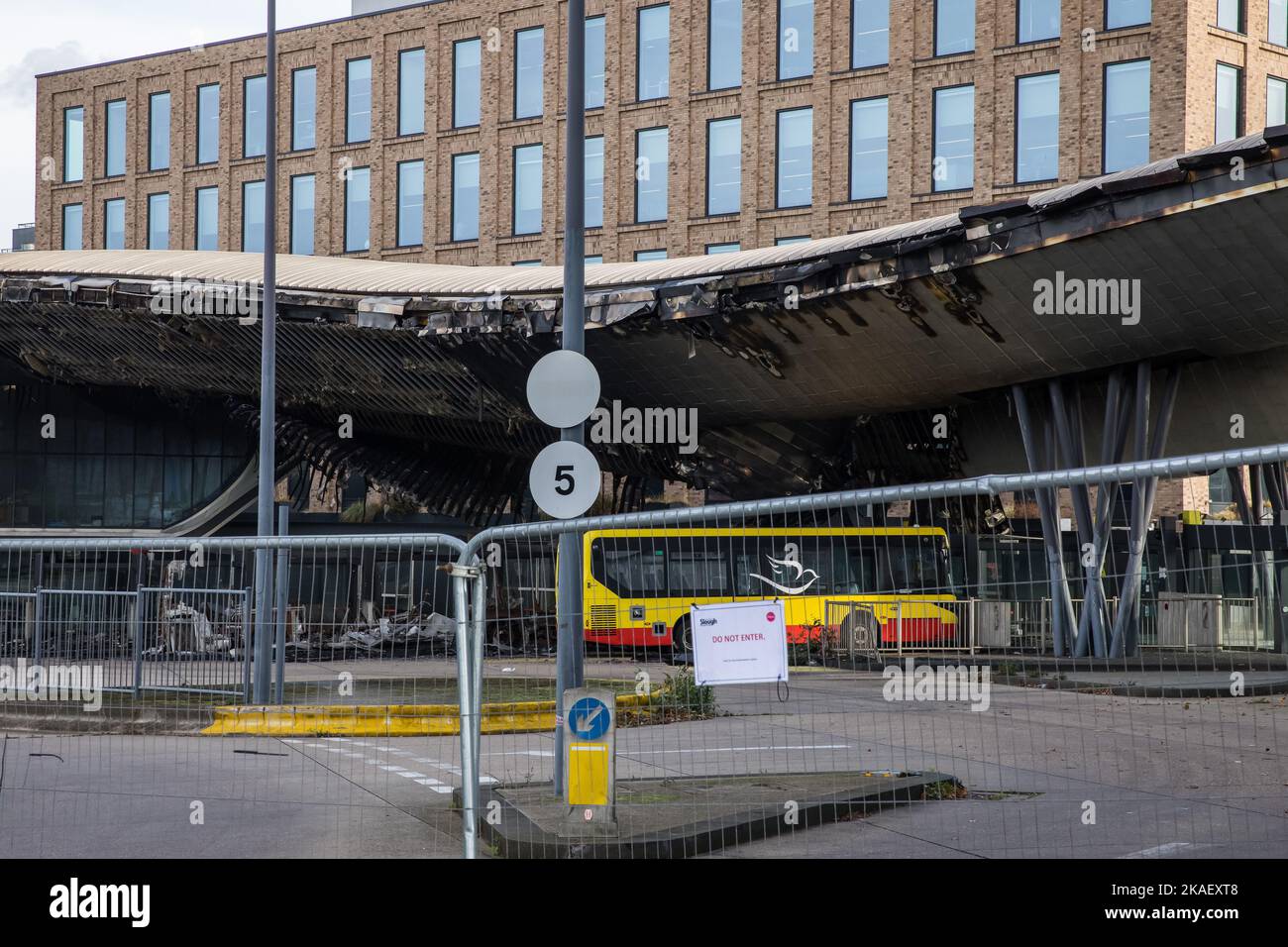 Slough, UK. 2nd November, 2022. Severe fire damage is pictured at ...