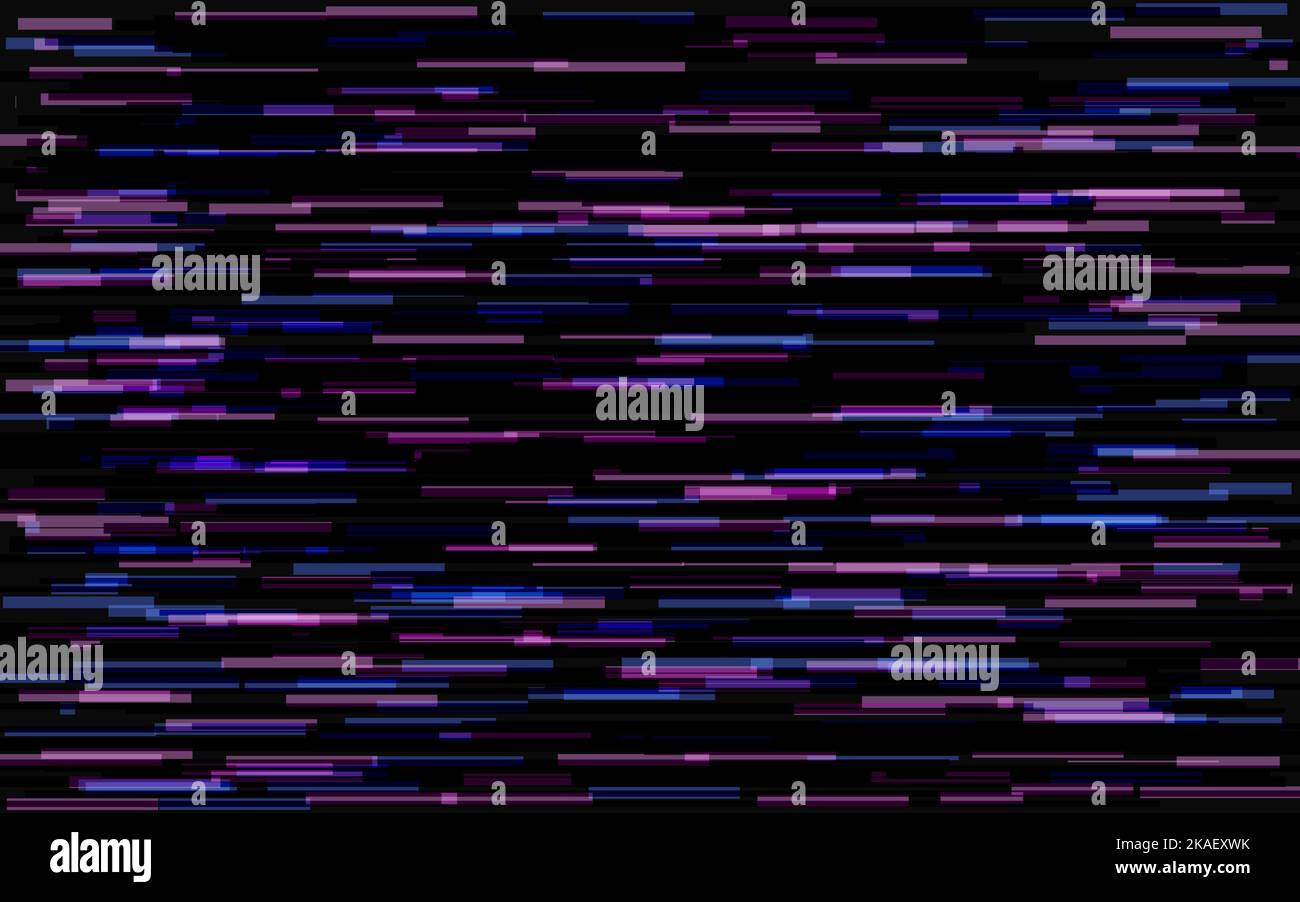 Glitch color lines. Dynamic distortion effect. Horizontal abstract ...
