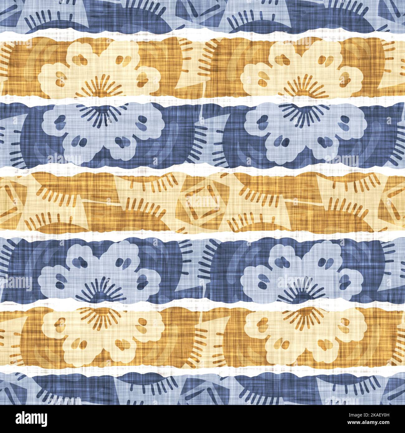 Seamless French country kitchen stripe fabric pattern print. Blue ...