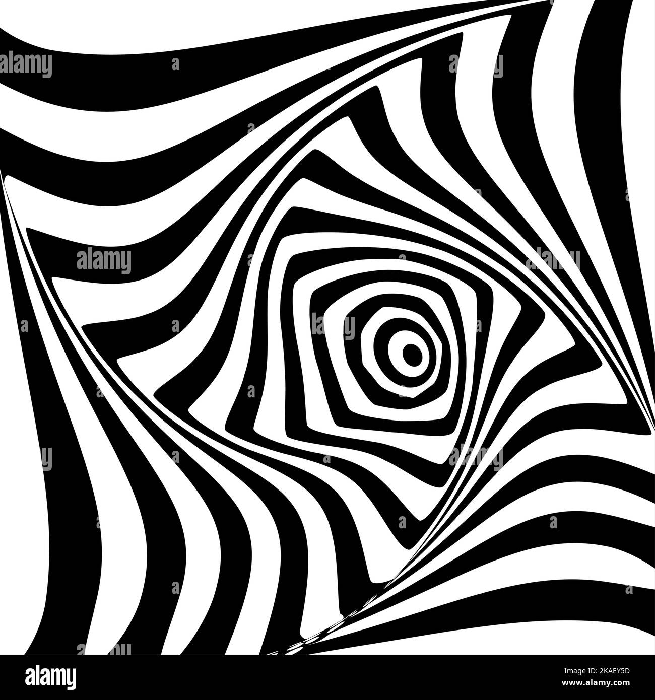 Abstract twisted black and white background. Optical illusion of ...