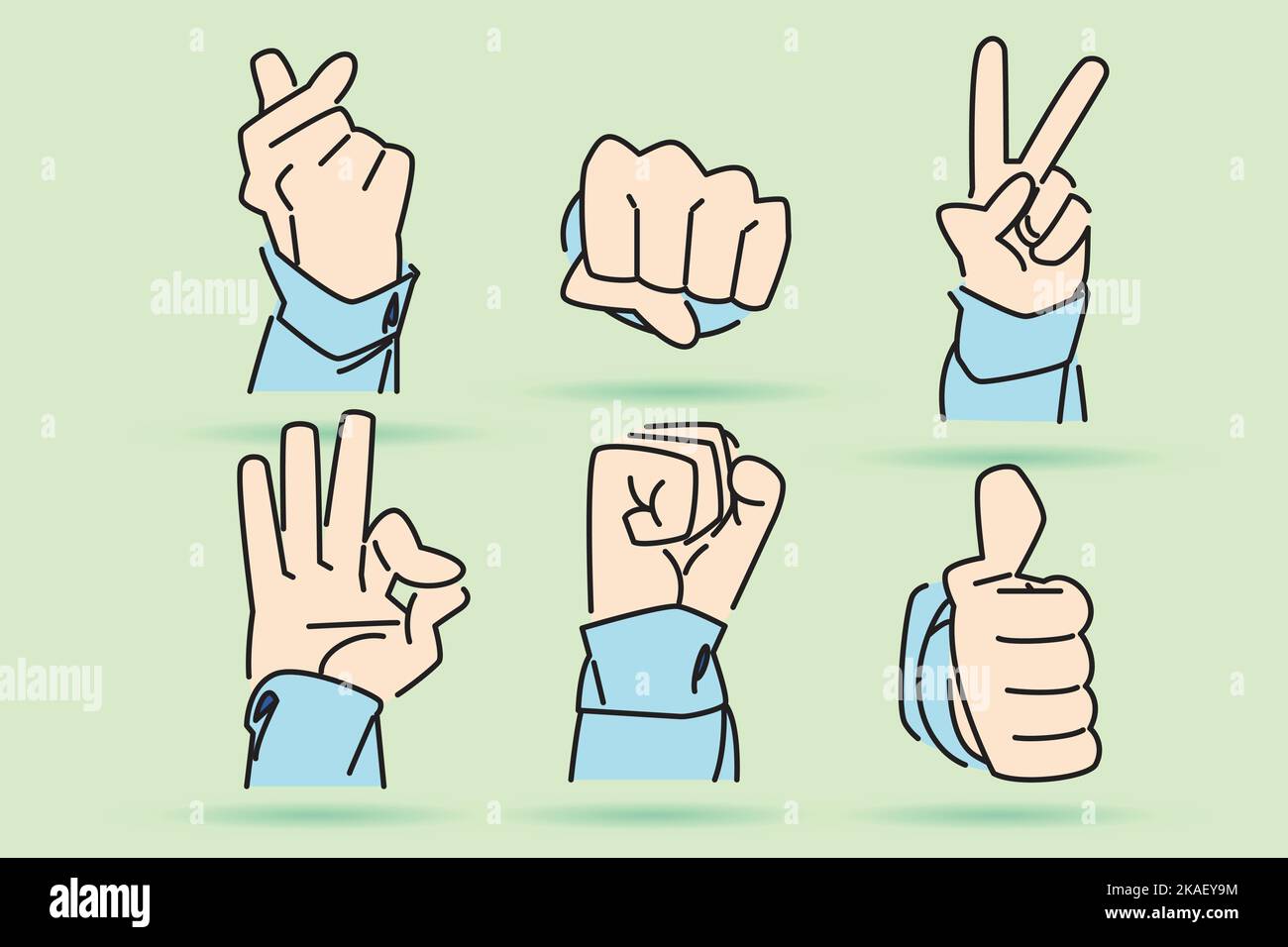 Sign language hands isolated Stock Vector Images - Alamy