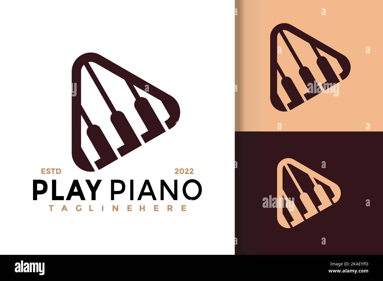 A 2D illustrated background with play button icons patterned like piano ...
