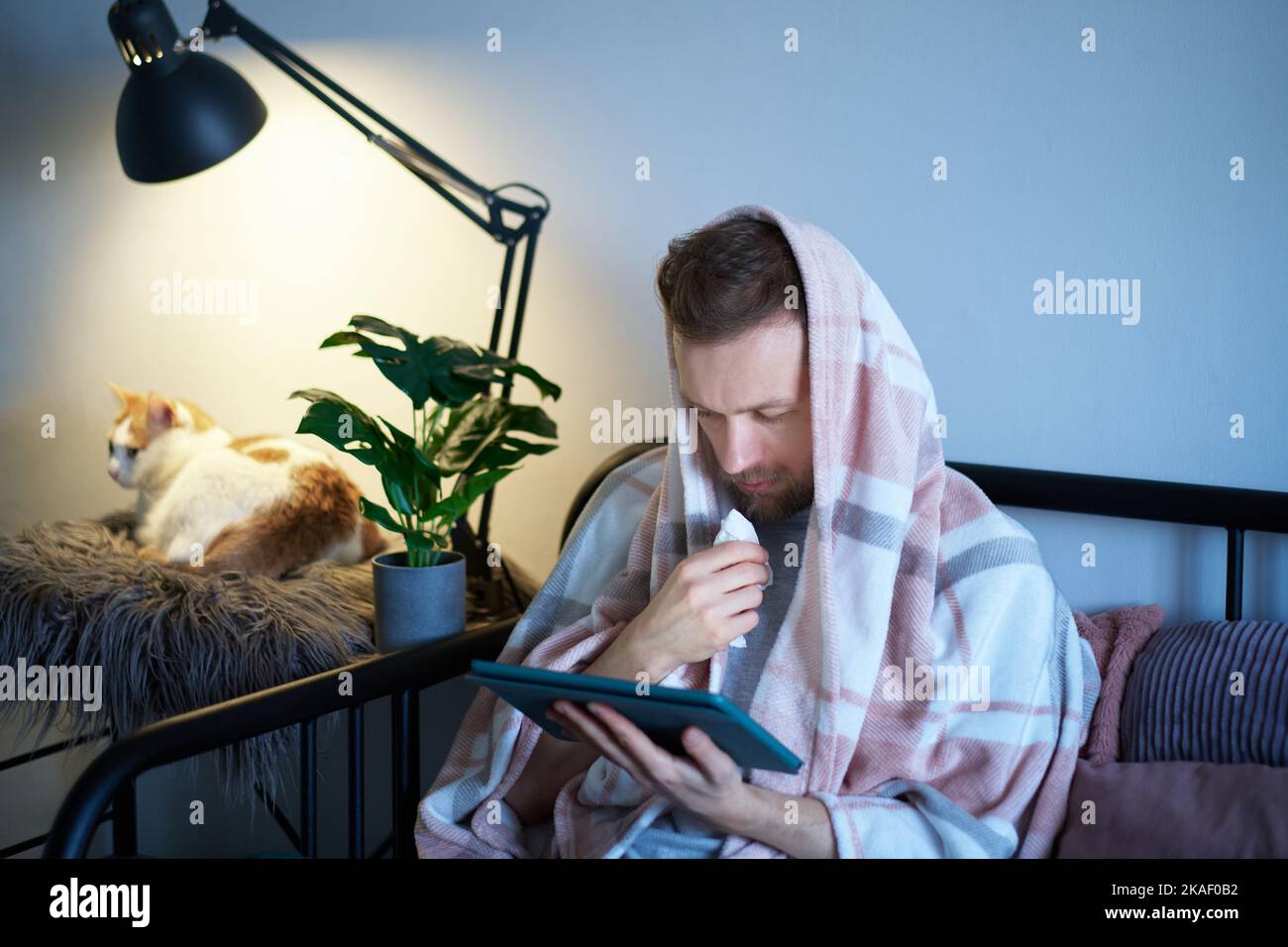 Man studying home online hi-res stock photography and images - Alamy