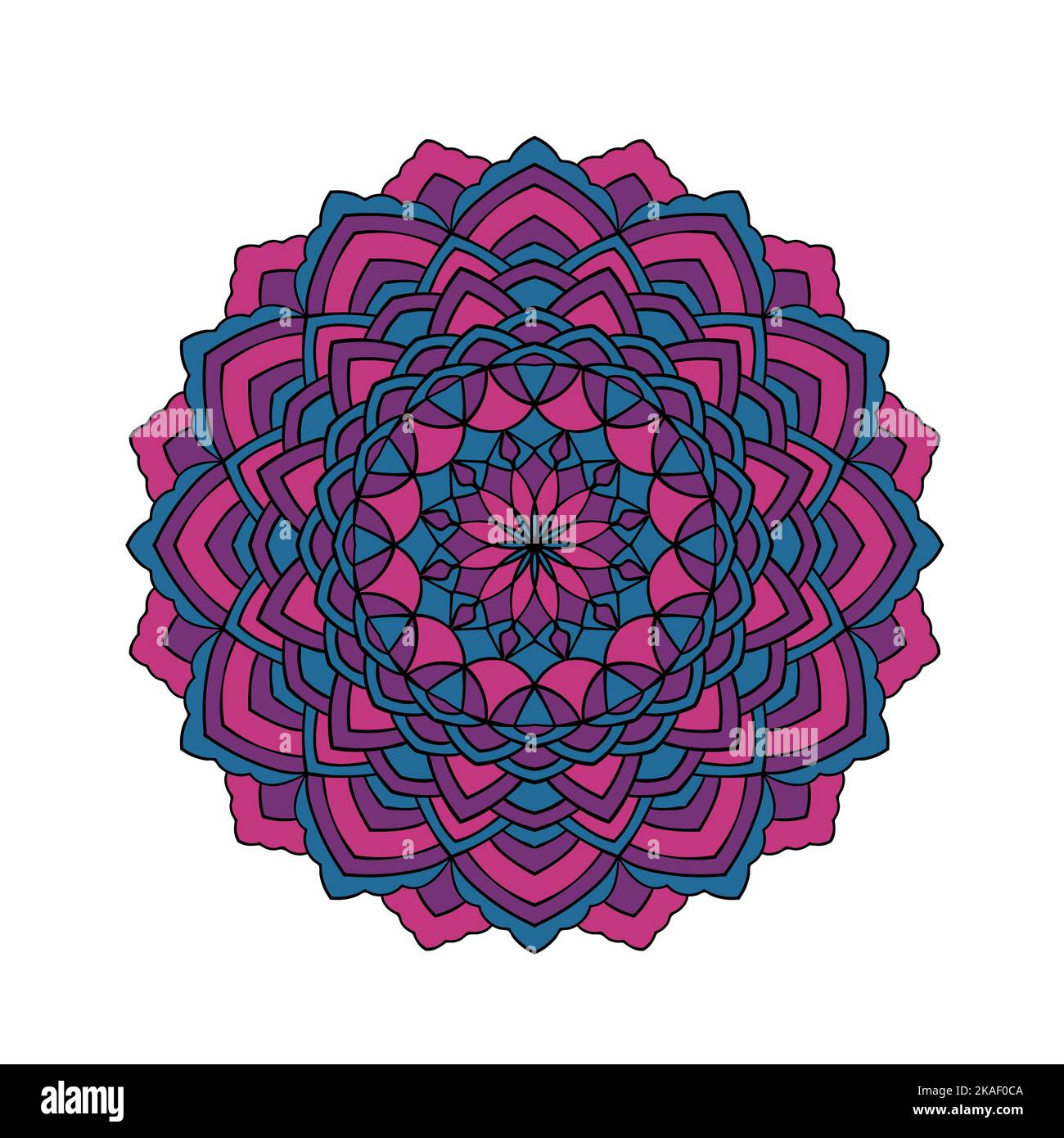 Mandala colorful pattern. Ethnic decorative element. Hand drawn ...
