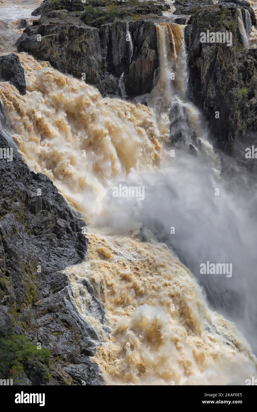 Powerful Barron Falls near Kuranda in Queensland, Australia Stock Photo ...