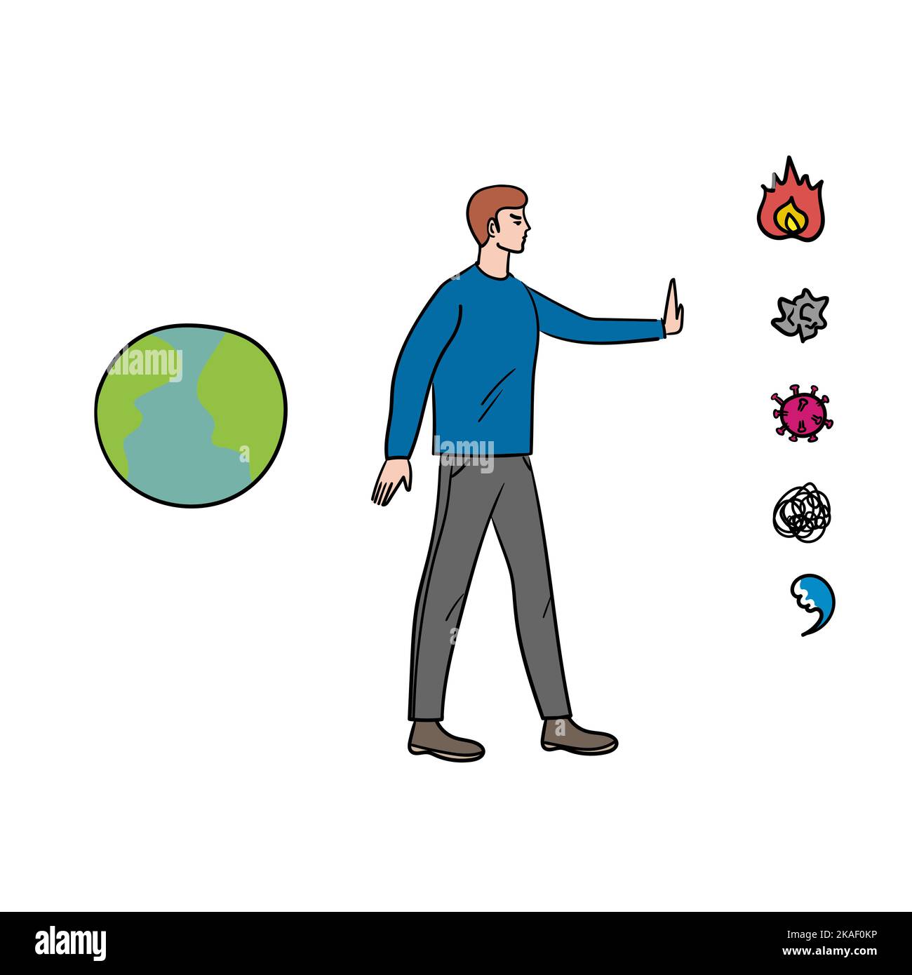 Eco friendly lifestyle and protecting the environment.Stop fire ...