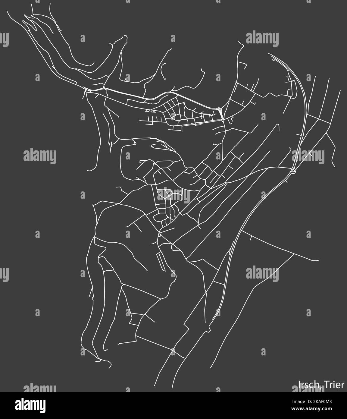 Street roads map of the IRSCH MUNICIPALITY, TRIER Stock Vector Image ...