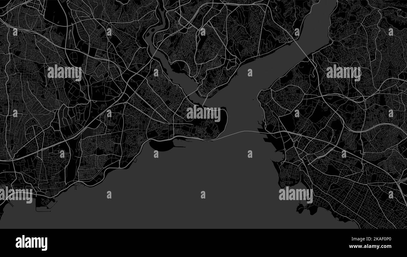 Map of Istanbul city. Urban black and white poster. Road map image with ...