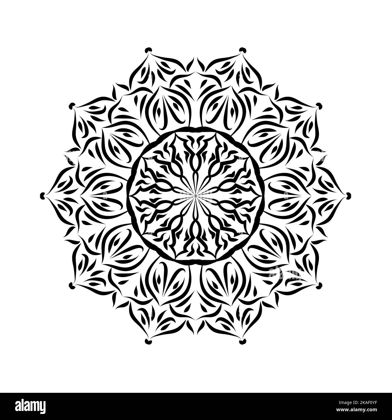 Round ornament of lace snowflake. Vector design element. Ornamental ...