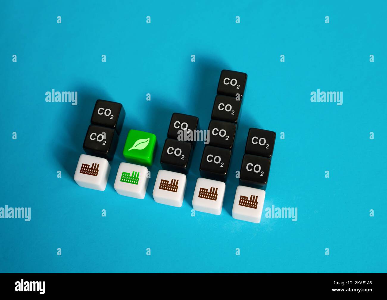 Factory with a negative greenhouse gas emission. Industrial plant ...