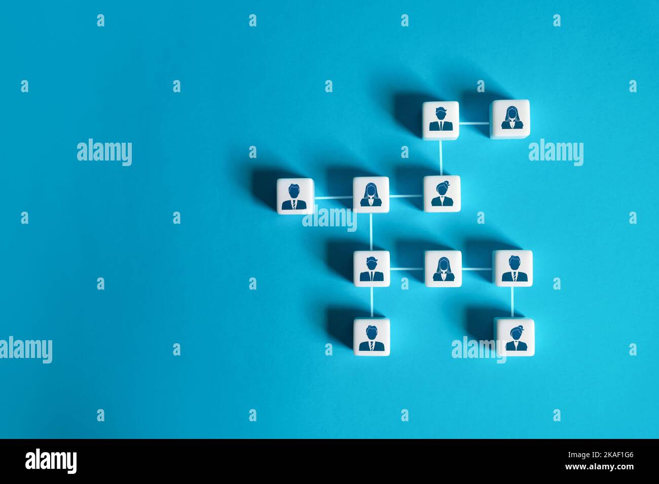 Business team hierarchy. Connections and relationships in the company ...