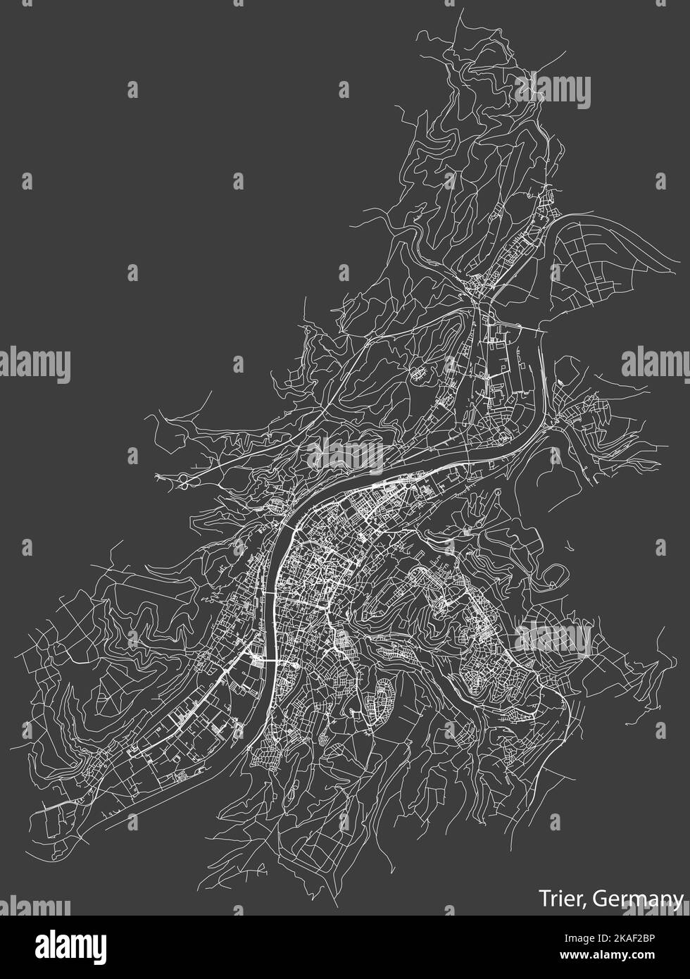 Street roads map of TRIER, GERMANY Stock Vector Image & Art - Alamy