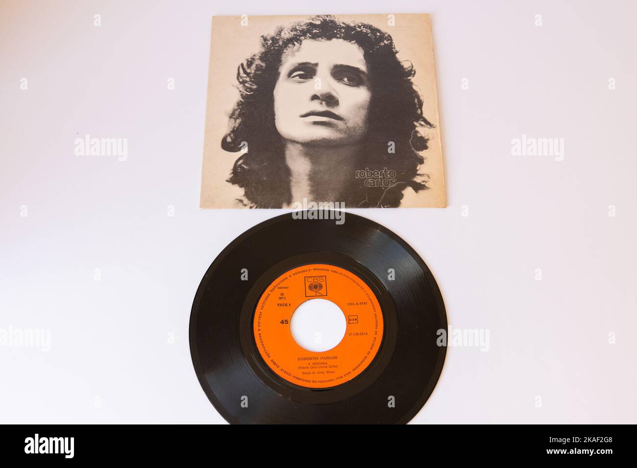 The vinyl record of Roberto Carlos on white background Stock Photo - Alamy