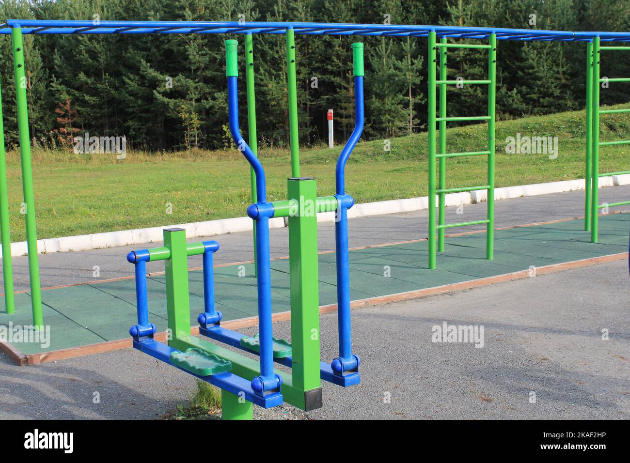 Sports outdoor simulator in a training camp. The concept of a healthy ...