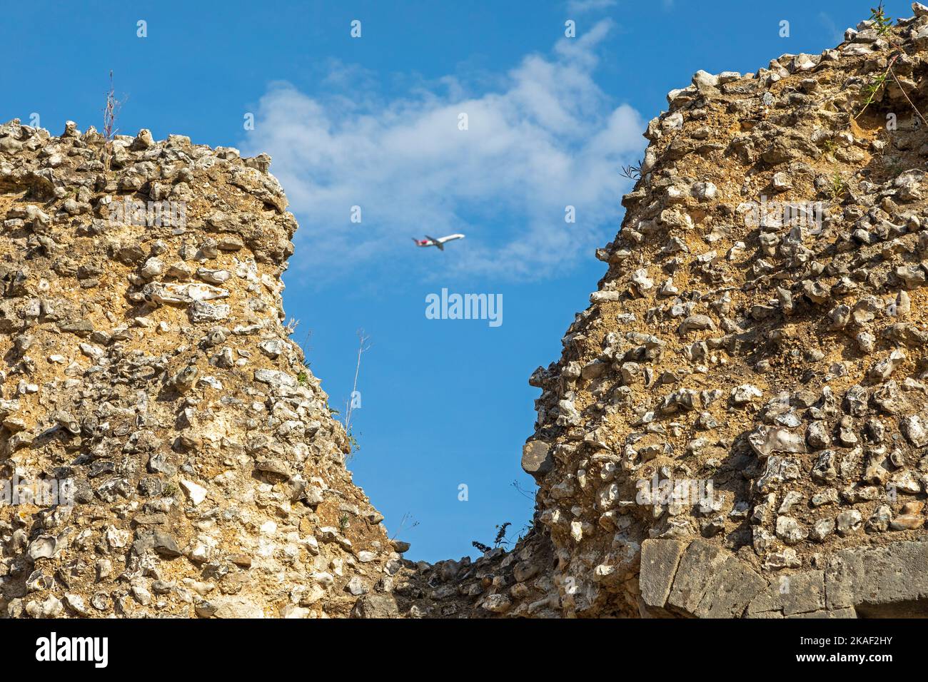 Ruins, Wolvesey Castle, airplane, Winchester, Hampshire, England, Great ...