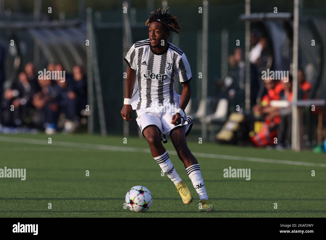 Vinovo, Italy, 2nd November 2022. Samuel Mbangula of Juventus during ...