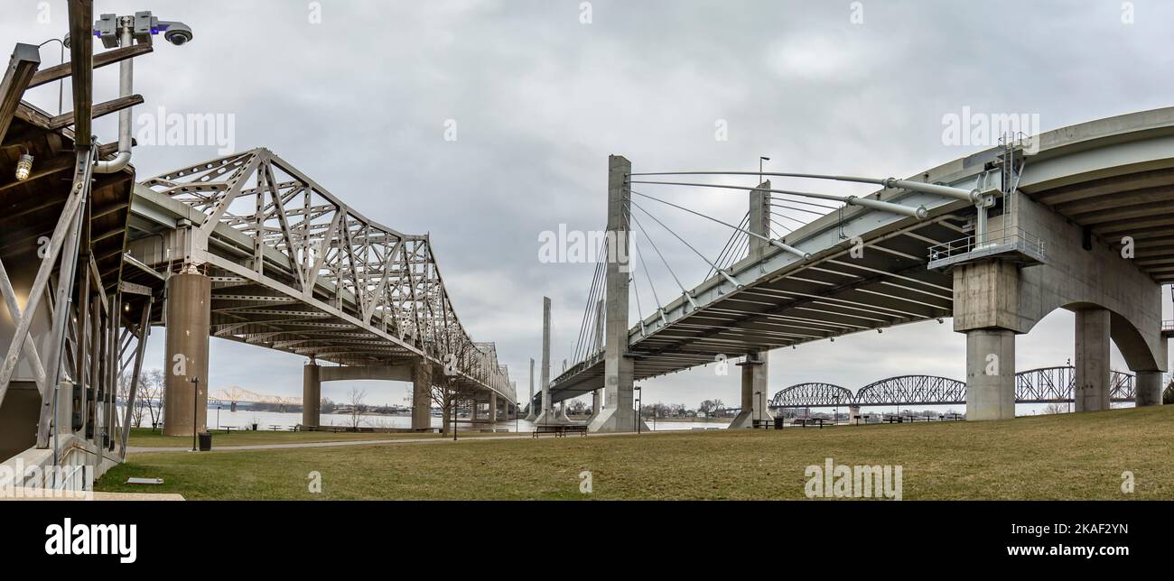 Ground perspective view on John F. Kennedy Memorial Bridge and Abraham ...