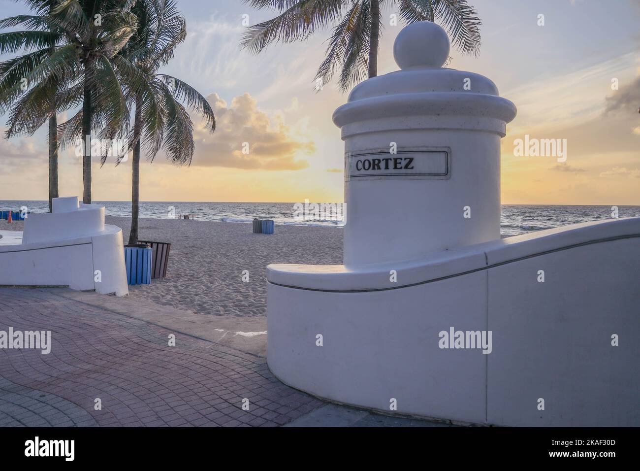Charming view of the famous Fort Lauderdale wave wall and promenade ...