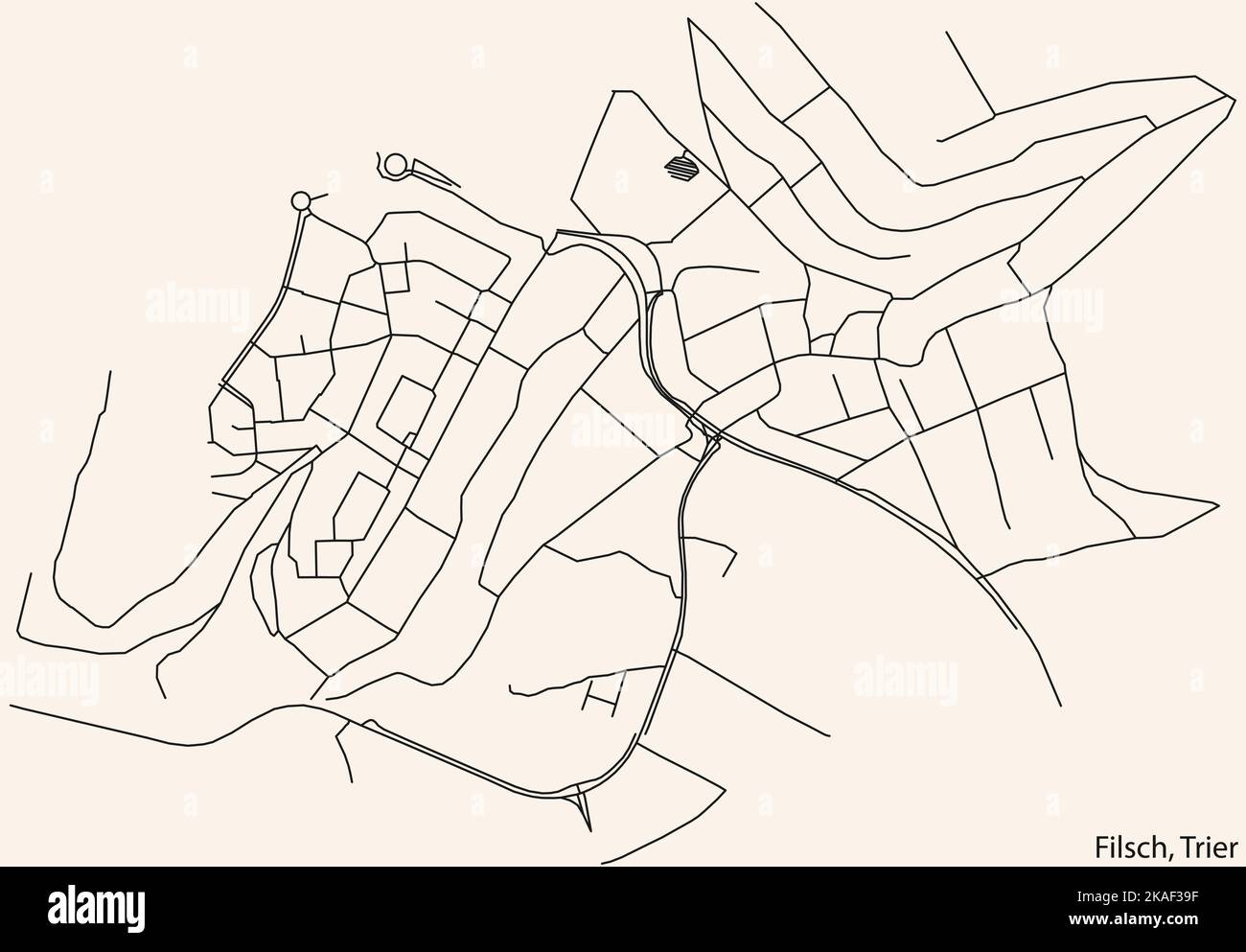 Street roads map of the FILSCH MUNICIPALITY, TRIER Stock Vector Image ...