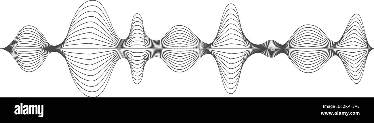 Digital waveform. Audio record shape. Beat effect Stock Vector Image ...
