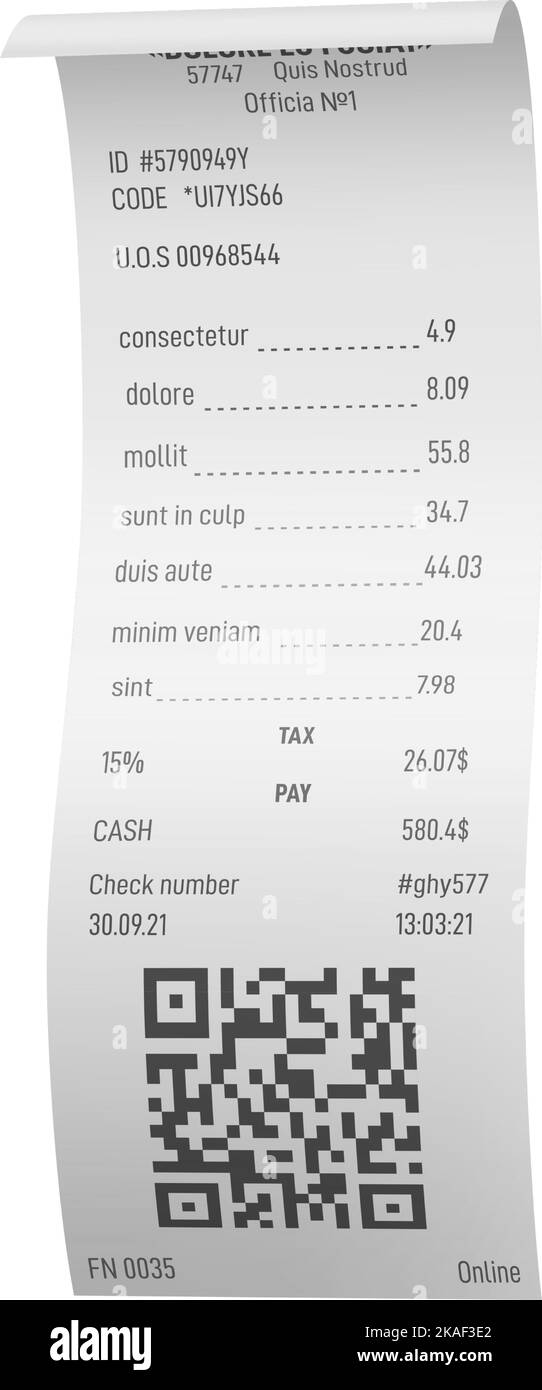 Store receipt mockup. Realistic retail cash bill Stock Vector Image & Art - Alamy