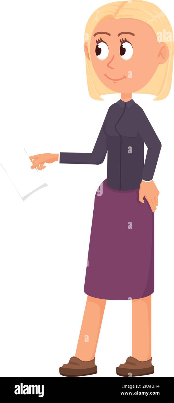 Smiling young woman in formal clothes. Cartoon character Stock Vector ...