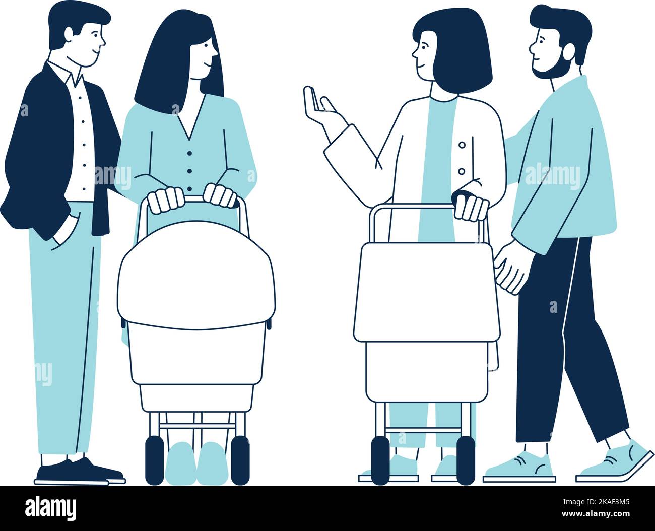 Child meeting friends parents Stock Vector Images - Alamy